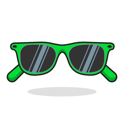 Premium Vector Cartoon Green Sunglasses Isolated On White Background