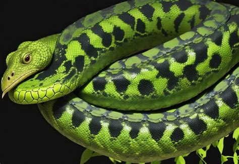 Premium Ai Image Green Tree Python Juvenile Closeup On Branch With