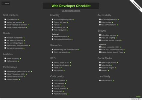 Web Developer Checklist Lo Sviluppatore