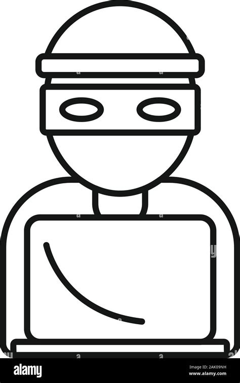 Hacker Icon Outline Hacker Vector Icon For Web Design Isolated On White Background Stock Vector