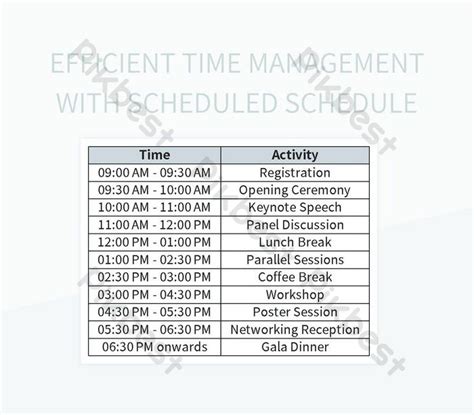 efficient time management with scheduled schedule excel template free