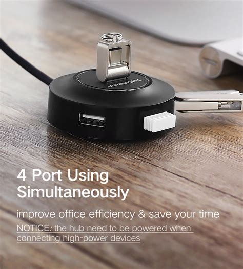 Ugreen Usb 2 0 Hub 4 Port Splitter Switch With Micro Usb Charging Port Otg Hub For Imac Computer