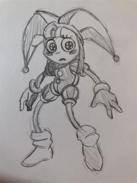 Two Paper Sketches Of Pomni R Thedigitalcircus