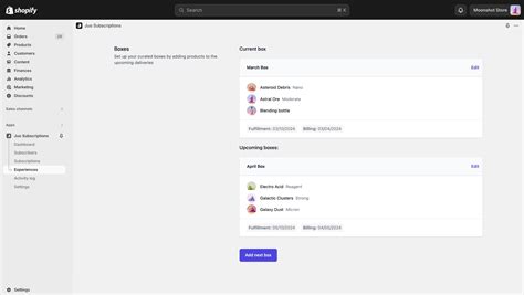 Curated Boxes Juo Subscriptions Documentation