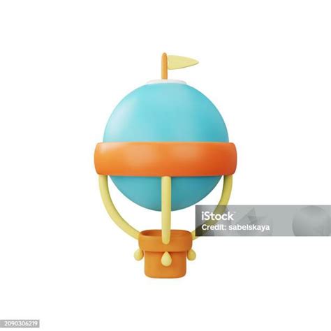 오렌지 바구니 3d 스타일 벡터 일러스트 레이 션과 블루 열기구 3차원 형태에 대한 스톡 벡터 아트 및 기타 이미지 3차원 형태 공중 공휴일 Istock