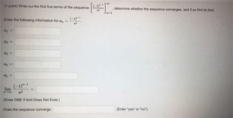 Solved Point Write Out The First Five Terms Of The Chegg