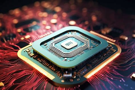 Artificial Intelligence Concept Close Up Of Computer Chip With AI Sign Stock Illustration