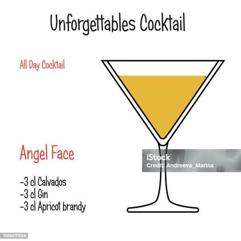 천사 얼굴 알콜 칵테일 벡터 일러스트 레이 션 레시피 절연 각얼음에 대한 스톡 벡터 아트 및 기타 이미지 각얼음 개념
