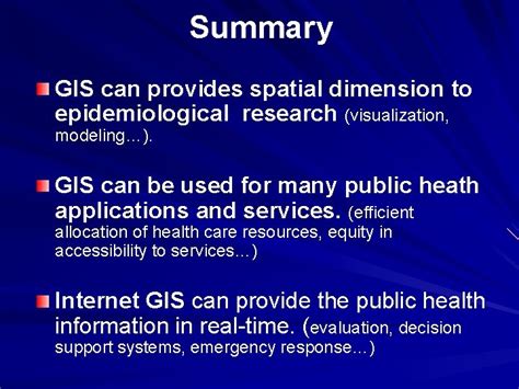 Geographic Information Systems Gis For Epidemiology And Public