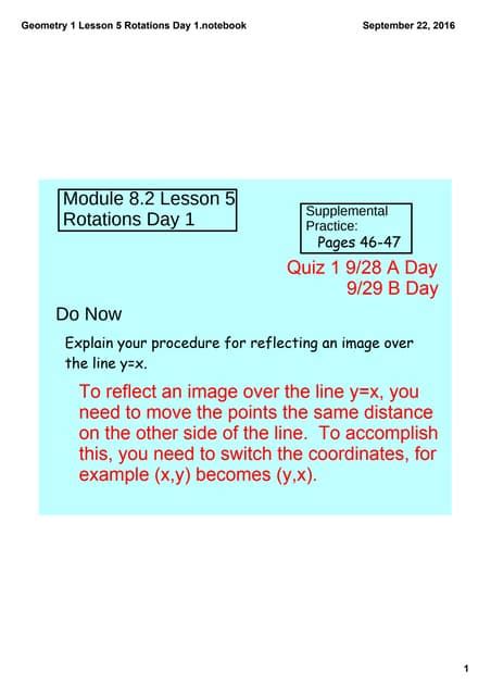 Geometry 1 Lesson 8 Naming Sequences Of Transformations Pdf