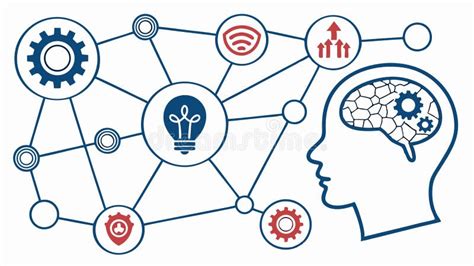 brain network thinking process mind connections in vector design