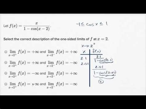 Analyzing Unbounded Limits Mixed Function Video Khan Academy