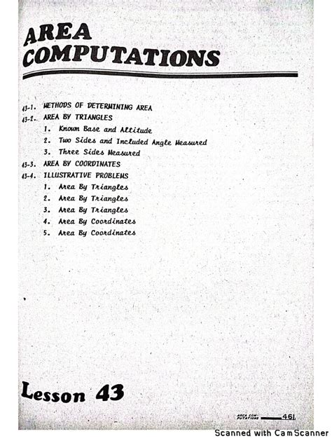 Lesson 6 Area Computation Pdf