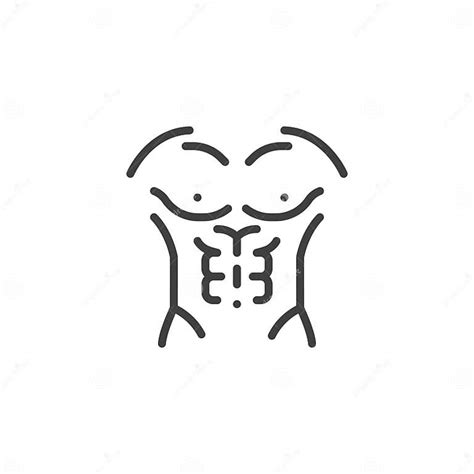 Muscular Man Body Line Icon Stock Vector Illustration Of Sign Muscle