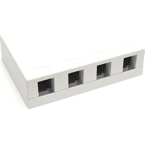 Excel 4 Port Keystone Surface Mount Box Signal White 100 021 4p