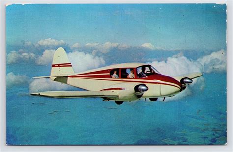 C1950s~piper Apache In Flight~twin Engine~light Aircraft~airplane~vtg Postcard 4687418487