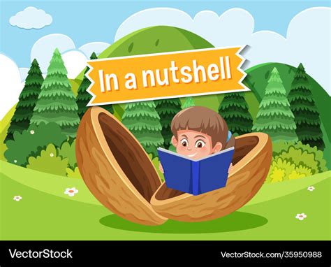 Idiom Poster With In A Nutshell Royalty Free Vector Image