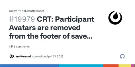 Crt Participant Avatars Are Removed From The Footer Of Saved Root Post Not Followed · Issue