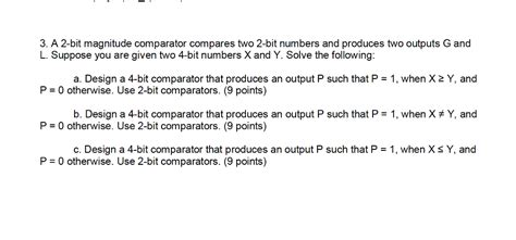 Solved 3 A 2 Bit Magnitude Comparator Compares Two 2 Bit