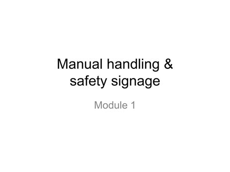 Manual Handling Safety Signage PDF