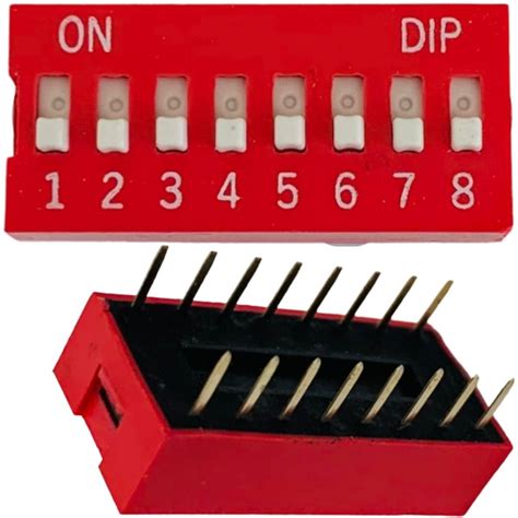 Chave Dip Switch 8 Vias 180° Pacote Com 5 Peças Smartcomp Seu