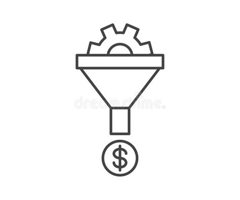 Funnel Icon Vector Sort Sign Filter Symbol Black And White Stock Vector Illustration Of