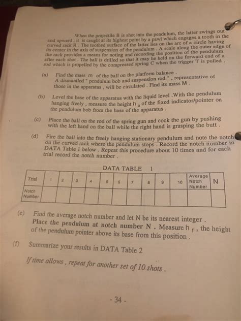 Solved In Part II Of The Experiment This Initial Velocity Vo Chegg Com