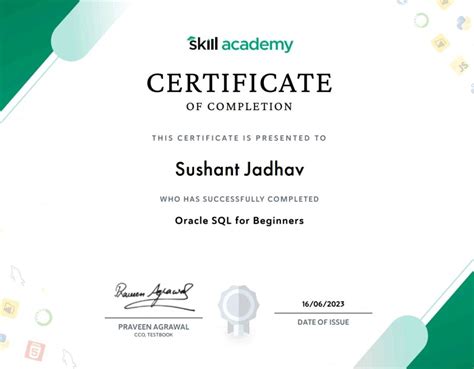 sushant jadhav on linkedin oracle sql for beginners completed 💯