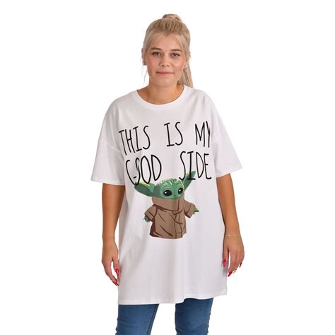 Grogu Good Side Oversize T Shirt White Star Wars The Mandalorian