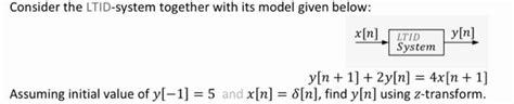 solved consider the ltid system together with its model