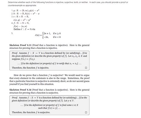 Solved Determine Whether Each Of The Following Functions Is Chegg Com