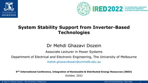 PDF System Stability Support From Inverter Based Technologies