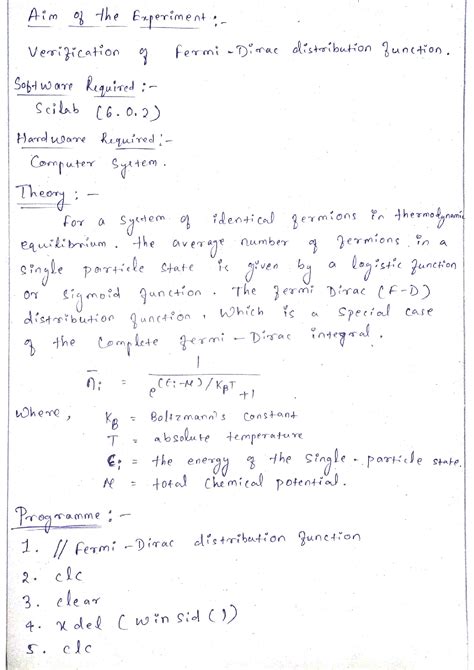 Solution Fermi Dirac Distribution Functionprogramming Scilabphysics