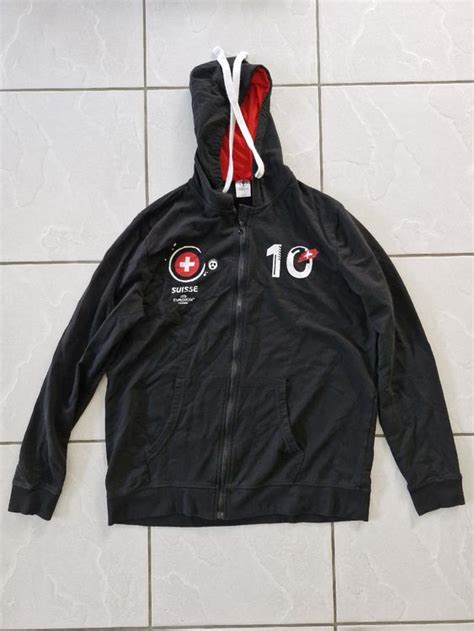 Schweiz Fan Zip Hoodie Euro 2016 Gr L5254 Schwarz Gebraucht In