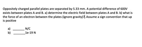 Solved Oppositely Charged Parallel Plates Are Separated By