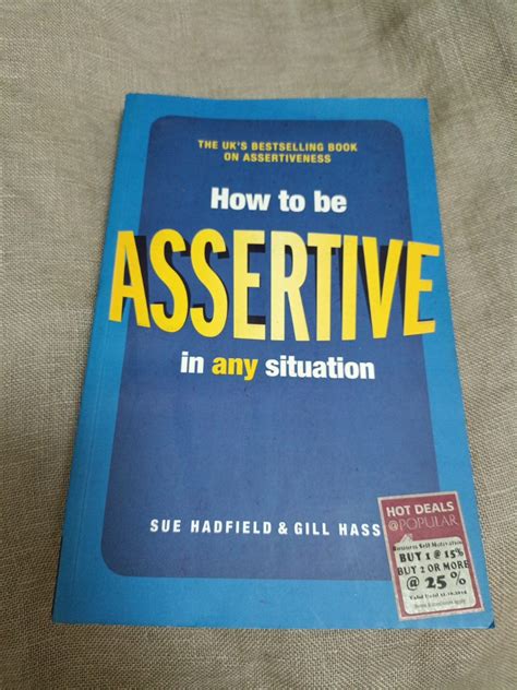 How To Be Assertive In Any Situation Book By Sue Hadfield Hobbies And Toys Books And Magazines