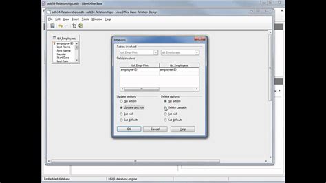 Libreoffice Base 34 Creating A Relationship Youtube