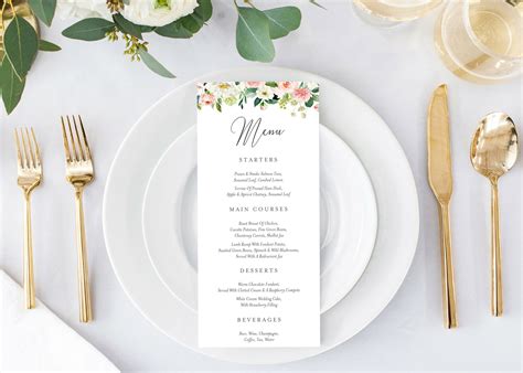 Wedding Buffet Menu Template