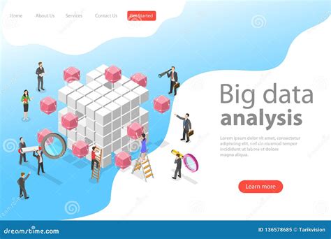 Flat Isometric Vector Concept Of Advanced Analytics Database Research