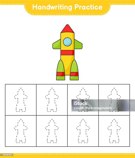 필기 연습 로켓의 라인을 추적합니다 교육 어린이 게임 인쇄 워크 시트 벡터 일러스트레이션 연습하기에 대한 스톡 벡터 아트 및 기타 이미지 Istock