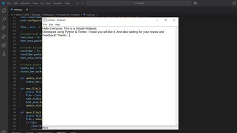 Developed Working Notepad Desktop Using Python And Tkinter