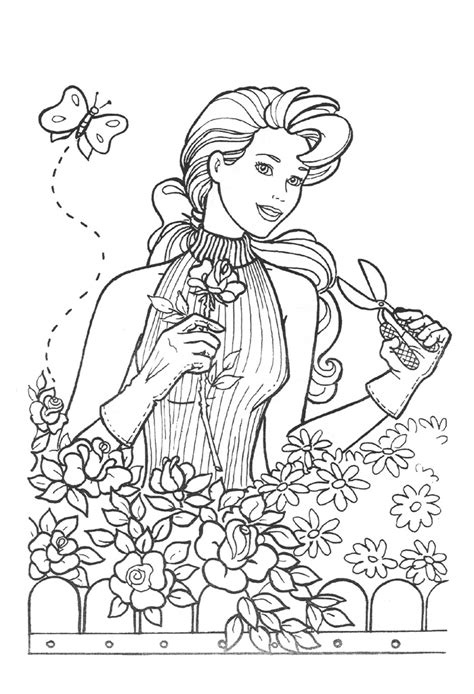 Kleuren Nu Barbie Op Een Bankje Met Gezin Kleurplaten Kleurplaten