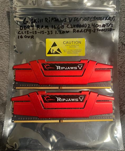 2X G SKILL Ripjaws V Series 16GB 2 X 8GB DDR4 2400 MT S CL15 15 15 35 1 20V Jawa