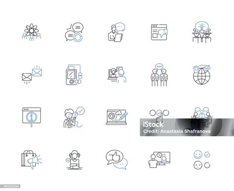 음성 개요 아이콘 컬렉션입니다 말하기 웅변 암송 수사학 웅변 발음 발성 벡터 및 일러스트레이션 개념 세트 억양 Invective 발화 선형 기호 0명에 대한 스톡 벡터 아트