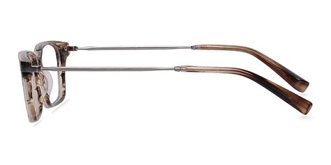 Dreamer Rectangle Brown And Striped Full Rim Eyeglasses Eyebuydirect