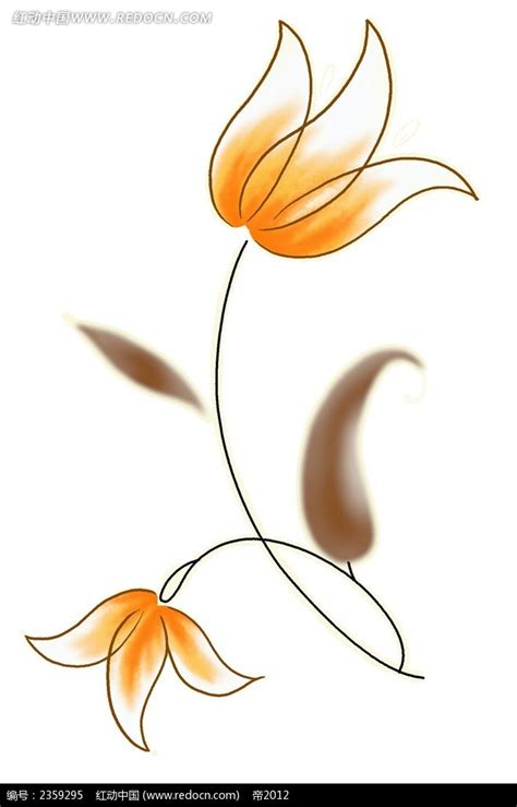 铃兰花水彩随笔简笔画PSD素材免费下载 红动网