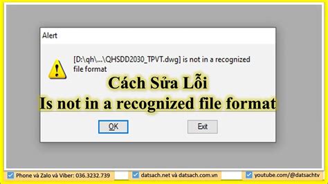 Cách Sửa Lỗi Is Not In A Recognized File Format Youtube