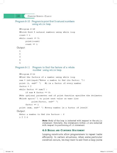 ncert book class 11 computer science chapter 6 flow of control