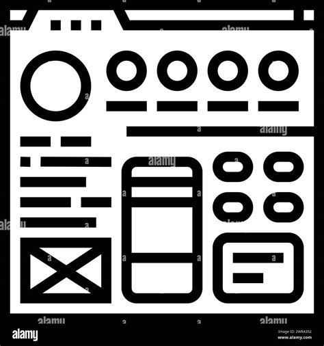 style guide ux ui design line icon vector illustration stock vector