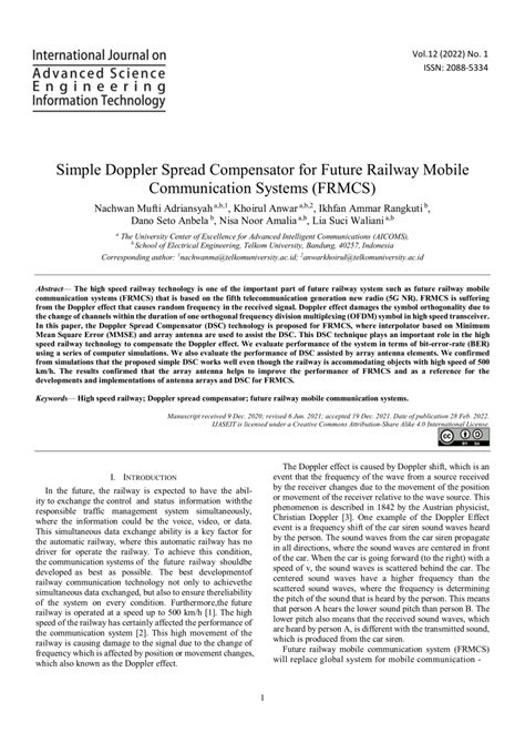 Pdf Simple Doppler Spread Compensator For Future Railway Mobile